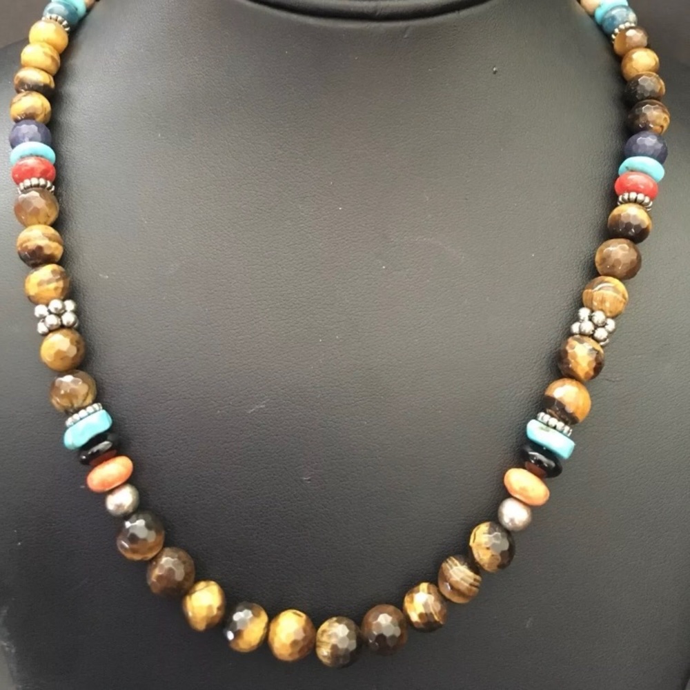 Sterling Silver T And R Singer Tiger Eye Necklace - Gem